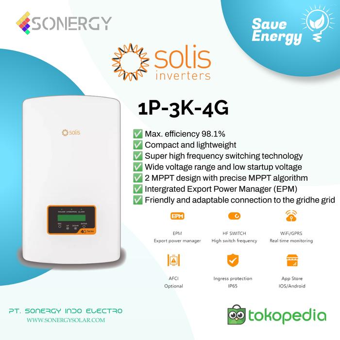 Jual Solis Inverter Ongrid 1P-3K-4G Panel Surya - Jakarta Timur ...