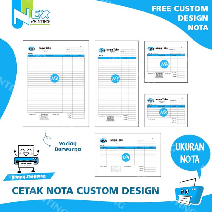 Jual Cetak Nota 1/2 Folio Custom Design Bon Satuan Laundry wedding ...