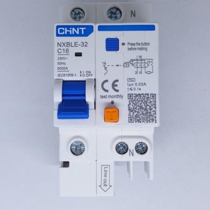 Jual Chint RCBO 1P+N NXBLE63 6 - 63Ampere / RCCB Pemutusan 6kA 30mA ...