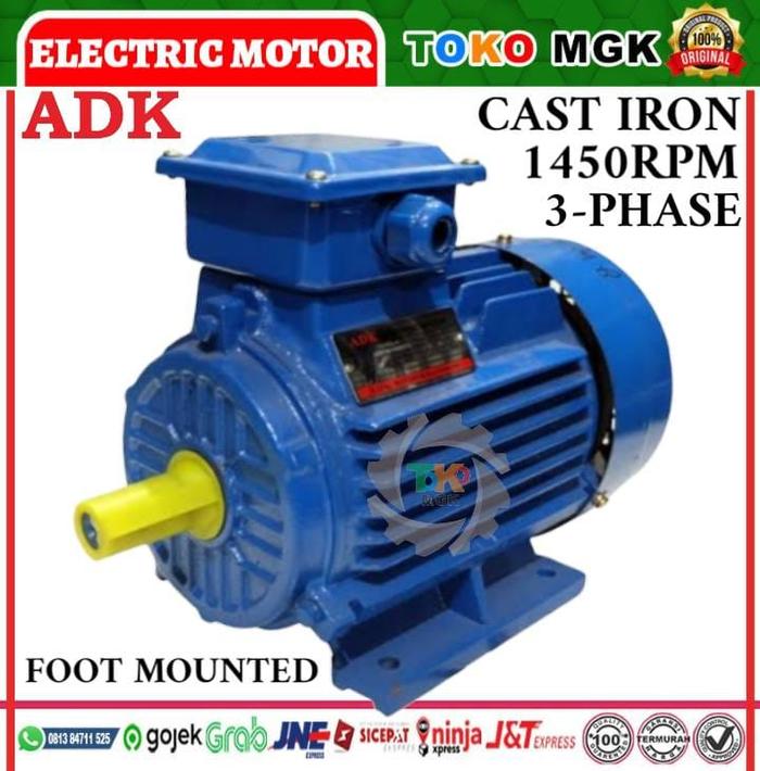 Jual ADK MOTOR 80M2-4 C/I 0.75KW 1HP 4P 1500RPM 3PH B3 ELECTRIC MOTOR ...