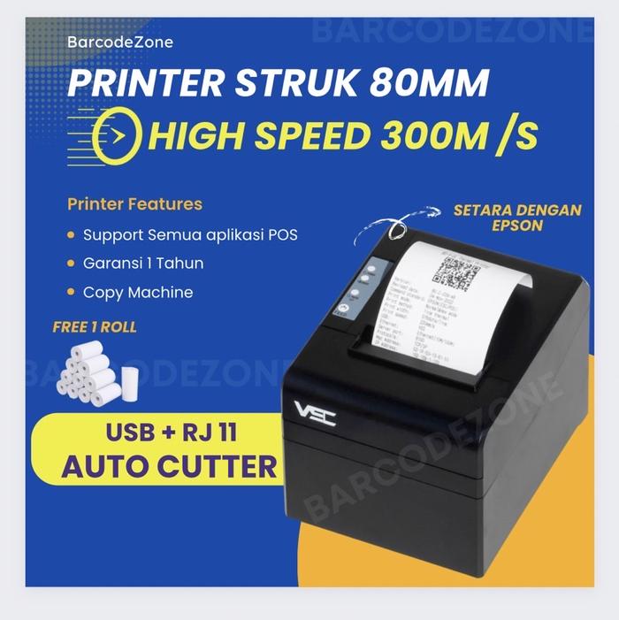 Promo PRINTER THERMAL 80MM VSC TM-82U USB SETARA T82- HIGHSPEED 300MM/S ...