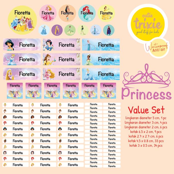 Jual Sticker Label Nama Anak Princess (Vset) - Jakarta Barat - Cutie ...