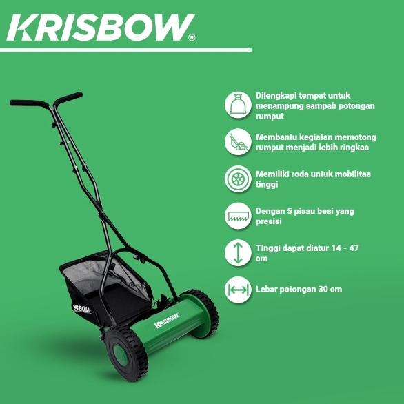 Jual Alat Pemotong Rumput Dorong Manual Pisau 30 Cm 12 Inci Krisbow ...