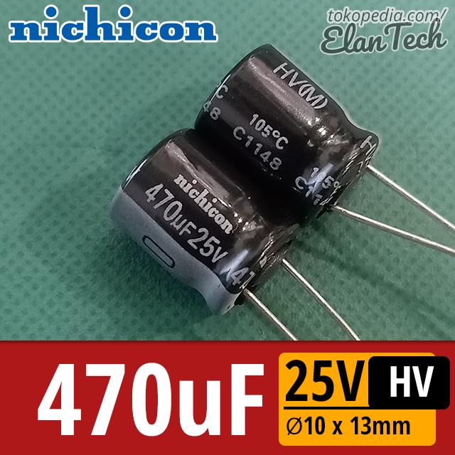 Jual Elco 470uF 25V Nichicon 470 uF Kapasitor Capacitor ElanTech ...