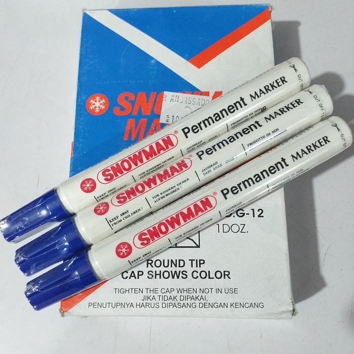 Jual Spidol Snowman Permanent Marker G-12 Biru - Kota Medan - Erfolg stationery | Tokopedia