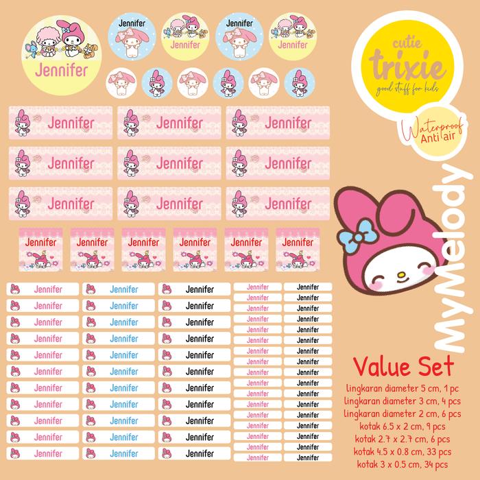Jual Sticker Label Nama Anak MYMELODY (Vset) - Jakarta Barat - Cutie ...