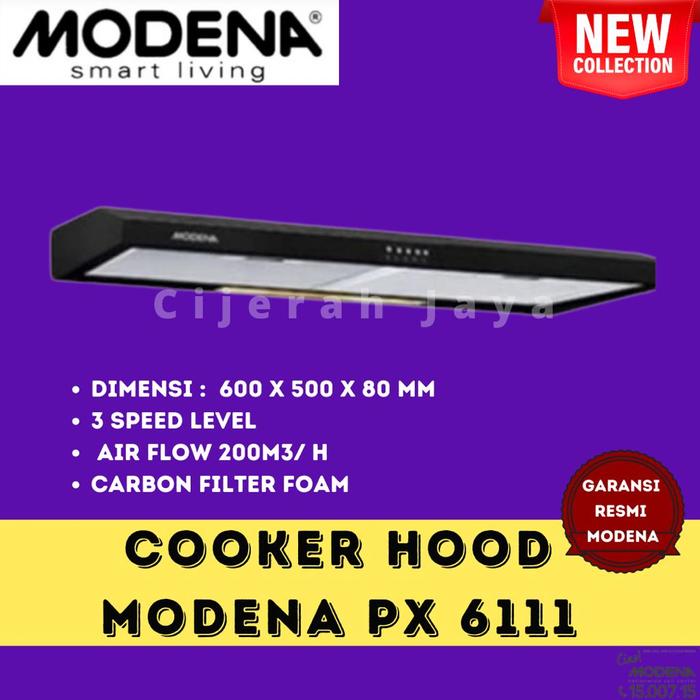 Jual Cooker Hood Modena Px 6001 Slim Hood 60 Cm-hitam / Kitchen Exhaust ...
