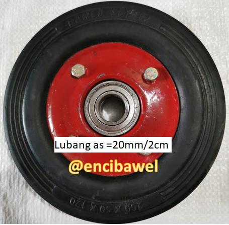 Jual Roda Troli 8 inchi double bearing roda lori banlo super lubang as ...