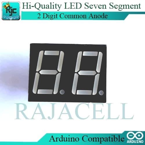 Jual 2 Digit LED Seven Segment 7 segmen 0.56" inch Red Common Anode ...