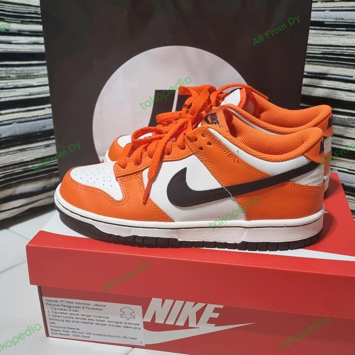 clearance store Nike Dunk Low GS Phantom Black Safety Orange Shoes 4Y ...