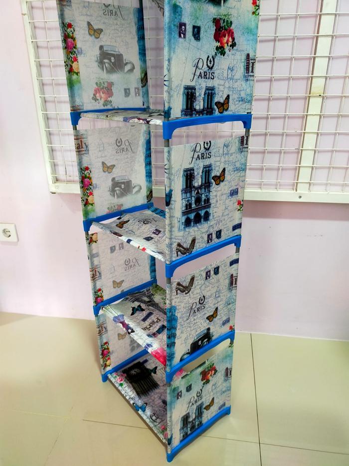 Promo Rak serbaguna kain 5 tingkat 4 susun rak buku portable lemari ...
