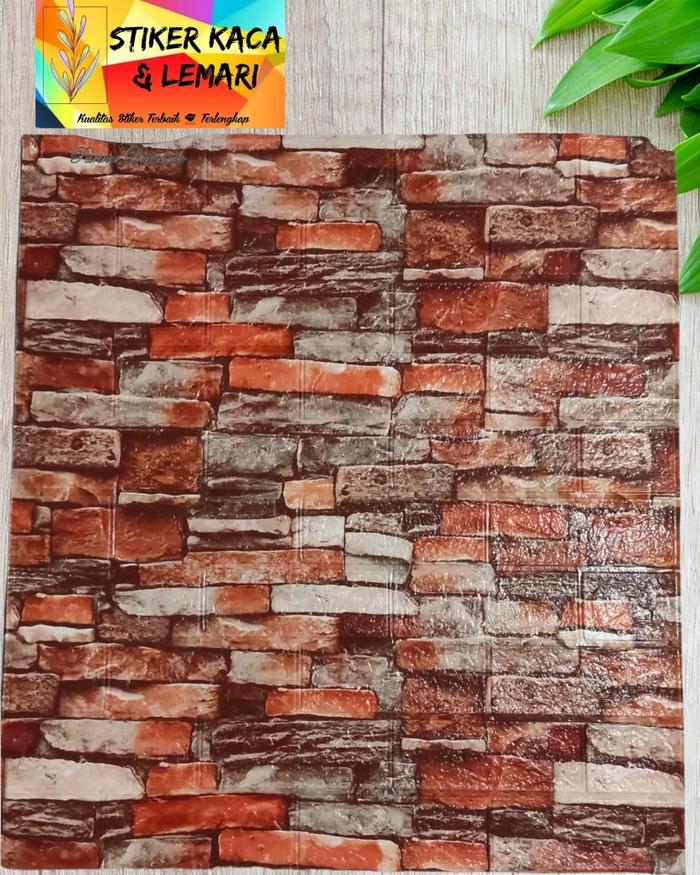 Promo Wallpaper Dinding 3D Foam Wallfoam Batu Bata Alam Kombinasi Warna ...