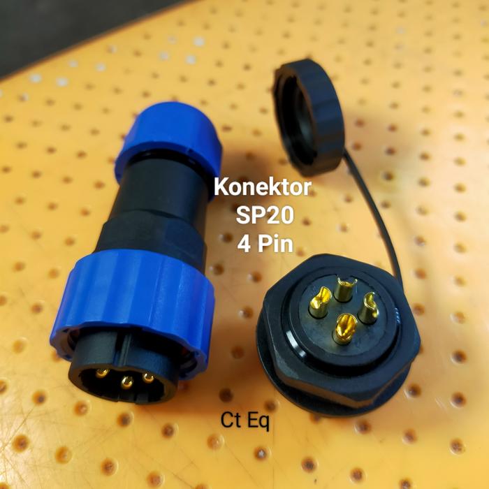 Jual Konektor SP20 4 Pin Plug n Socket IP68 Panel Mount konektor Steker ...