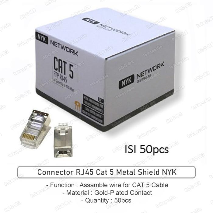 Jual Konektor Conector Rj45 Cat 5 NYK Besi Shield isi 50pcs - Jakarta ...