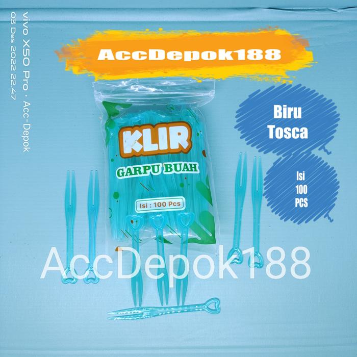 Jual Garpu Buah Cake Kue Puding / Garpu KLIR Tebal - Warna Warni 100 ...