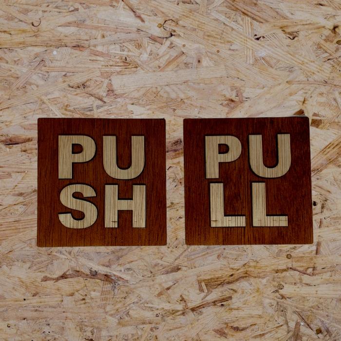 Jual Push Pull Kayu | Sign Push Pull Kayu Modern | Label Signage - Kab ...