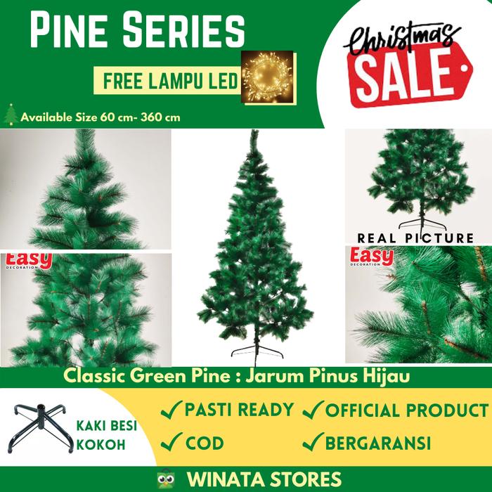 Jual Pohon Natal Murah Premium POLOS SALJU PINUS CEMARA 1 2 3 Meter ...