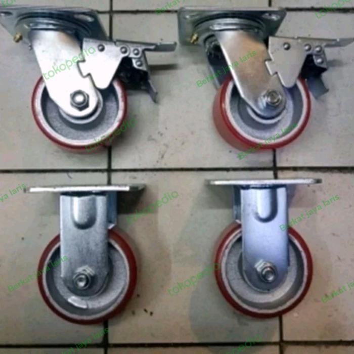 Jual Roda troli PU heavy duty 4 inch 1 ton 1 set - Kota Tangerang ...