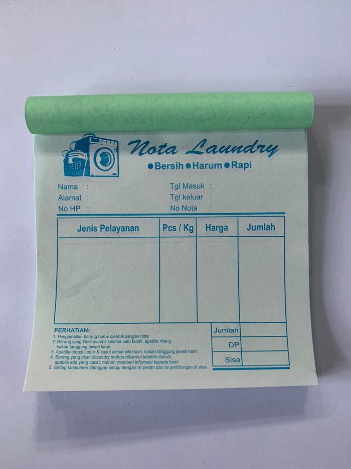 Jual NOTA LAUNDRY RANGKAP 2 UKURAN SEPERENAM - Kab. Kudus ...