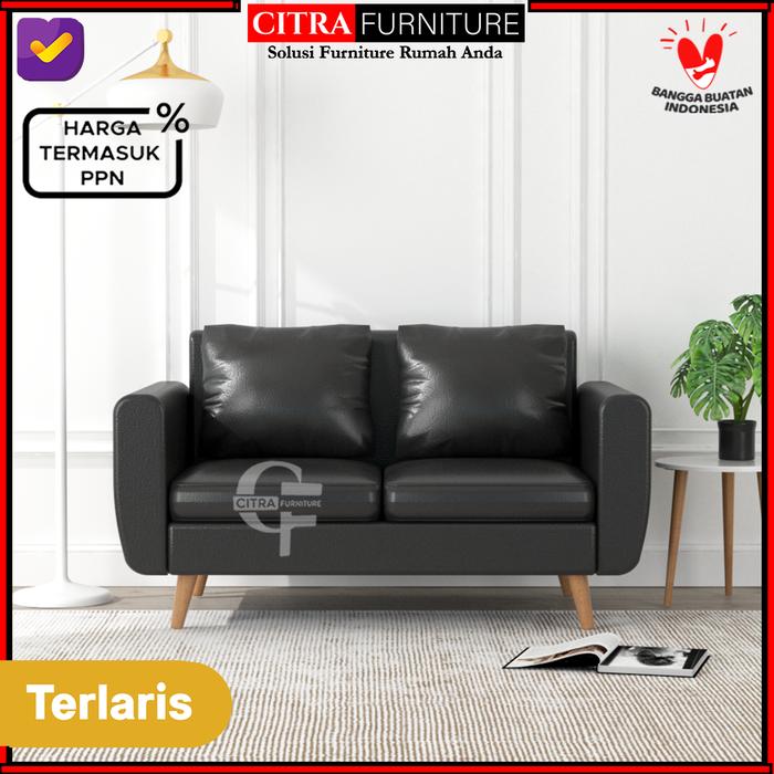 Promo Sofa Minimalis 2 Dudukan Seater Retro|Scandinavian|Vintage|Mocca ...