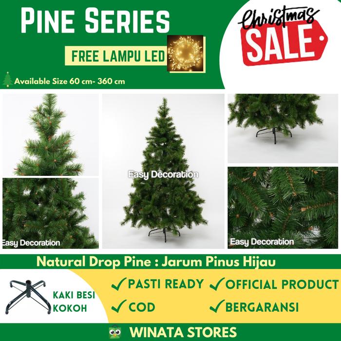 Jual Pohon Natal Murah Premium POLOS SALJU PINUS CEMARA 1 2 3 Meter ...