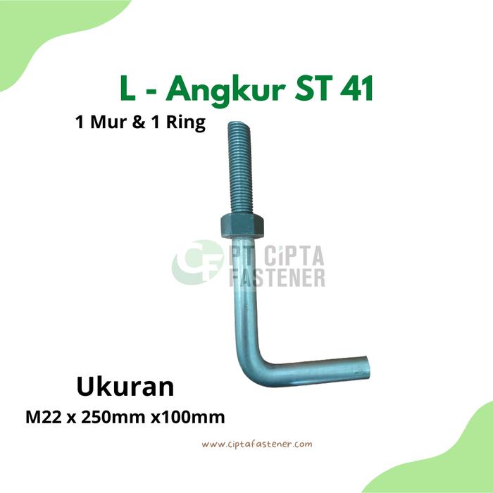 Jual Angkur L Besi Beton M22 + Mur dan Ring Anchor - Jakarta Pusat ...