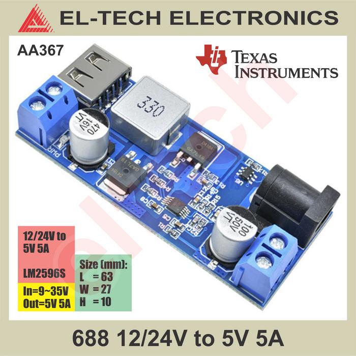 Jual 12-24V Step Down to 5V 5A DC-DC Converter Power Modul Module ...