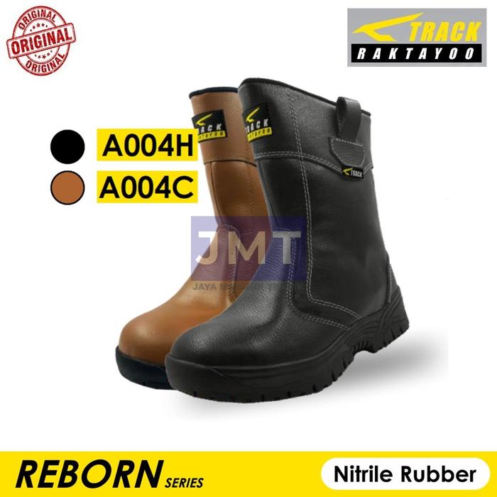 Jual Sepatu Safety Shoes TRACK Nitrile Rubber Boots Toe Cap Kulit Asli ...
