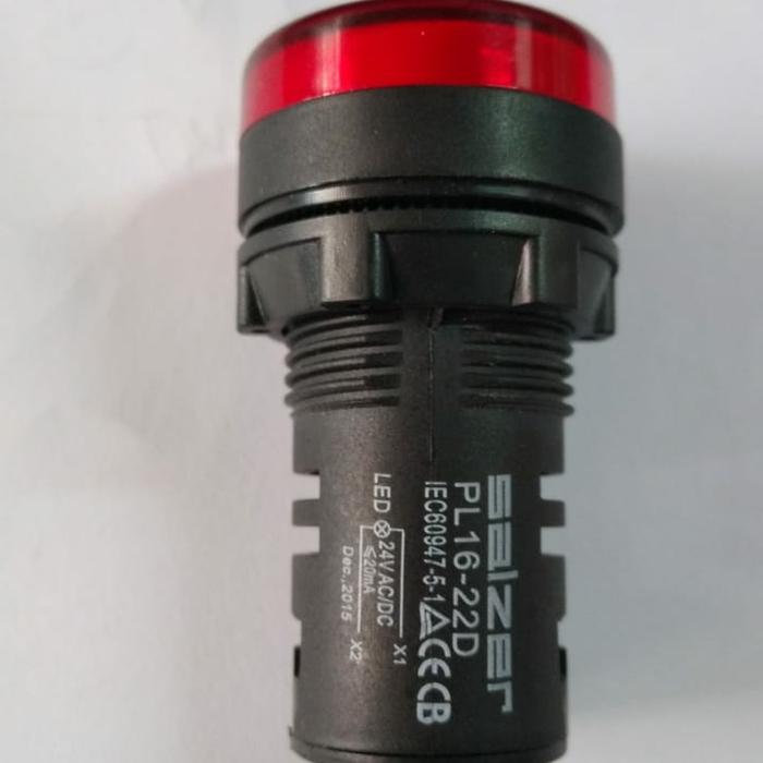 Jual Pilot Lamp 22mm 24V DC (PL16-22D-24V) Salzer 22 mm - Merah - Kota ...