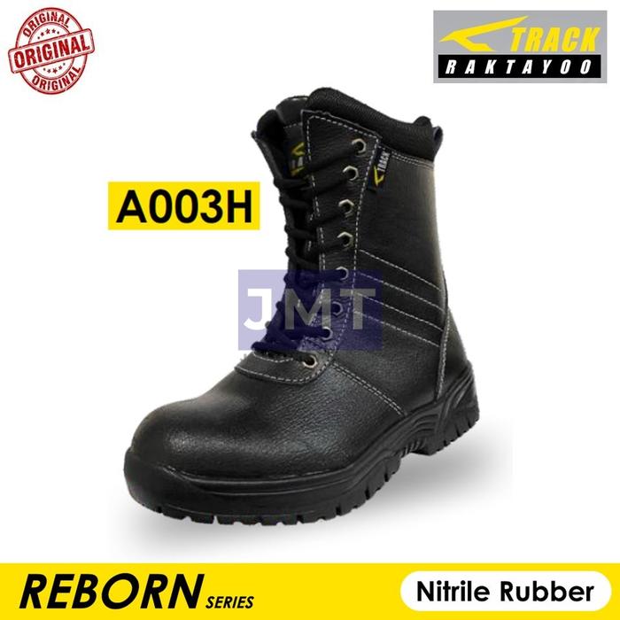 Jual Sepatu Safety Shoes TRACK Nitrile Rubber Boots Toe Cap Kulit Asli ...