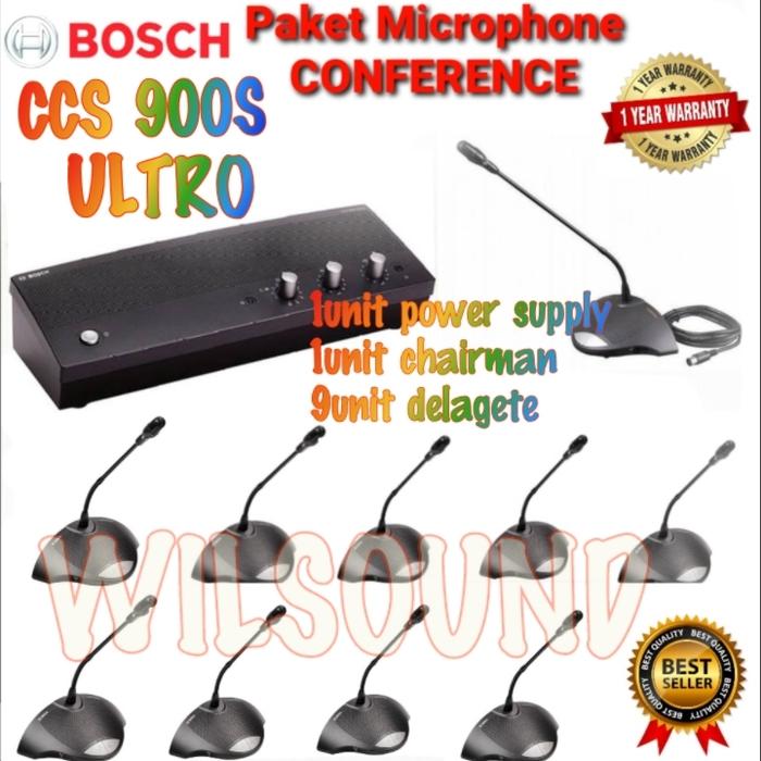 Jual PAKET MIC CONFERENCE RUANG RAPAT BOSCH CCS 900S ULTRO ORIGINAL 1CM ...