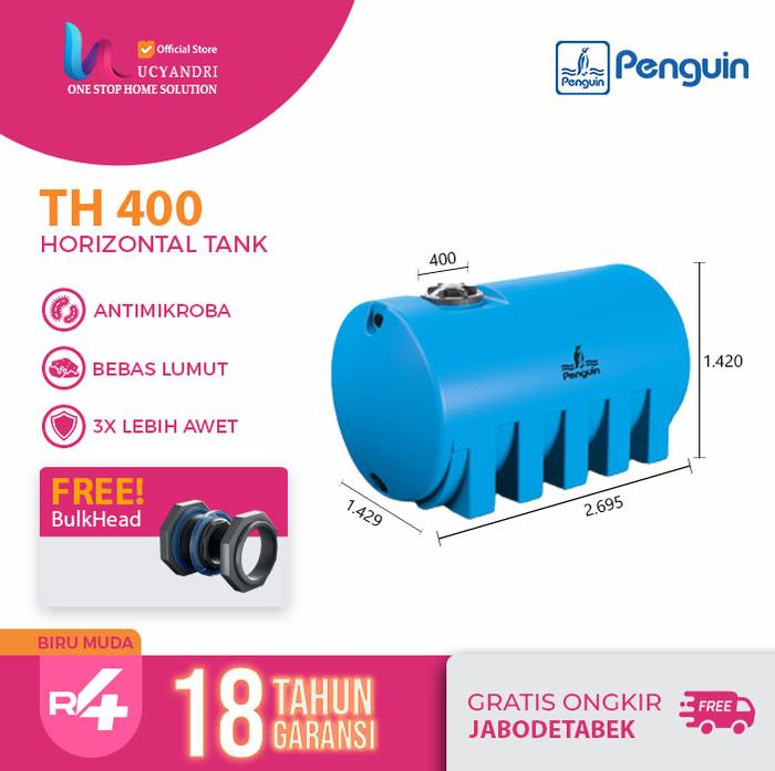 Jual Tangki Horizontal PENGUIN TH 400 Vol. 4100 L Tandon Toren Original ...