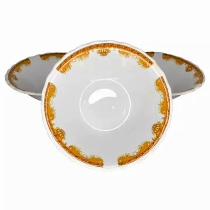 Jual mangkok mahkota / mangkok keramik motif mahkota kuning 7 inch ...