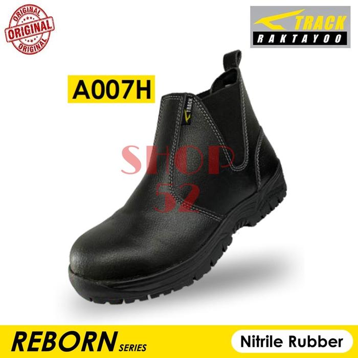 Jual Sepatu Safety Shoes TRACK Nitrile Rubber Boots Toe Cap Kulit Asli ...