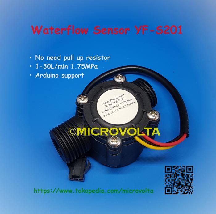 Jual Water Flow Sensor Hall Flowmeter YF-S201 for Arduino - Kota ...