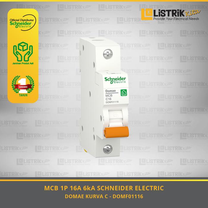 Jual MCB SCHNEIDER Domae 1P 16A 6000A C - DOMF01116 - Jakarta Timur - MGSSHOP | Tokopedia