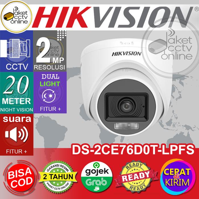 Jual CAMERA CCTV INDOOR HIKVISION 2MP DS-2CE76D0T-LPFS DUAL LIGHT AUDIO ...