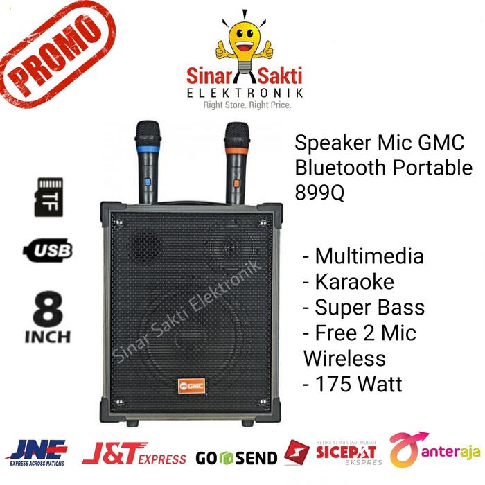 Jual Speaker GMC Bluetooth Portable 899Q 899 Q Multimedia Karaoke 2 Mic ...