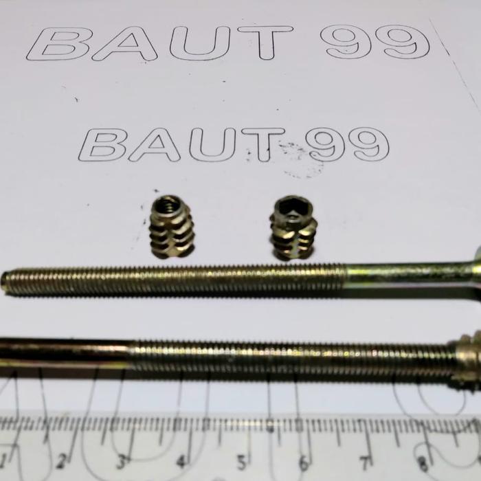 Jual Baut jcbc M6 x 100 mur nanas OE kuning / ligna / Mebel / Dipan 10 cm - Kab. Klaten - baut ...