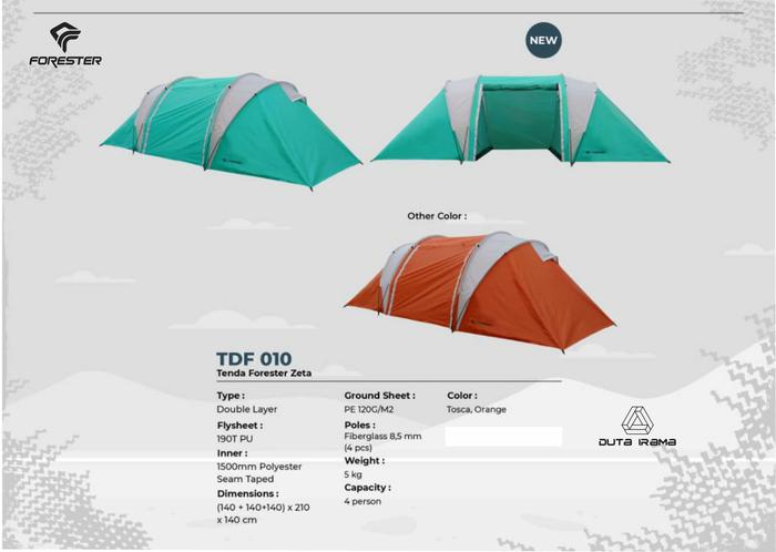Jual Tenda Forester Tdf010 - Tenda Zeta - Tenda Camping Dome 4 PERSON ...