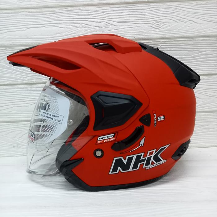Jual Helm NHK Predator Crypton solid Double Visor Red Doff - XL - Kota ...