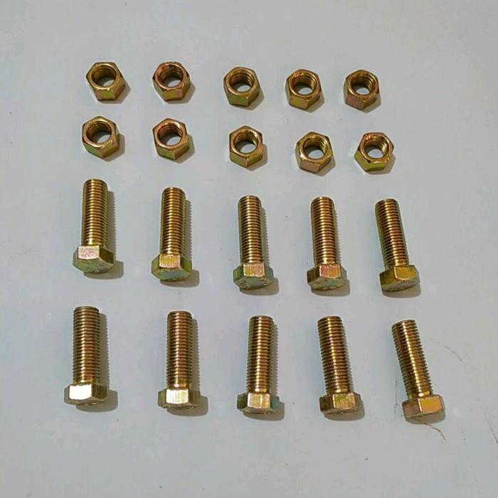 Jual Baut mur M10x35. kuning. kunci 14 P1.25, harga 1 pc baut mur ...