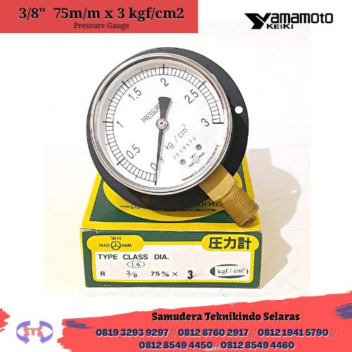 Jual Yamamoto Type B, 3/8" 75m/m x 3 kgf/cm2 Pressure Gauge - Kab ...