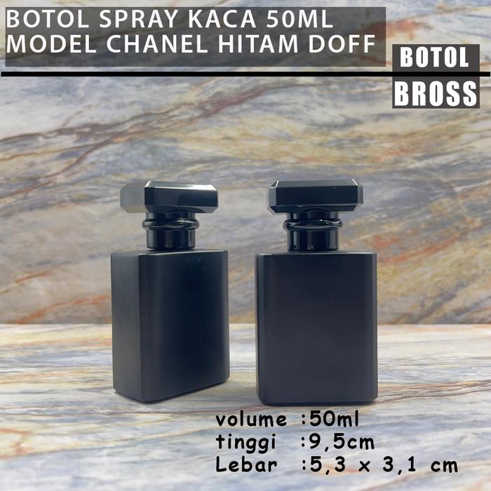 Jual Botol Parfum 50ml Kaca Spray Drat Ulir - Hitam Doff Refill Kaca ...