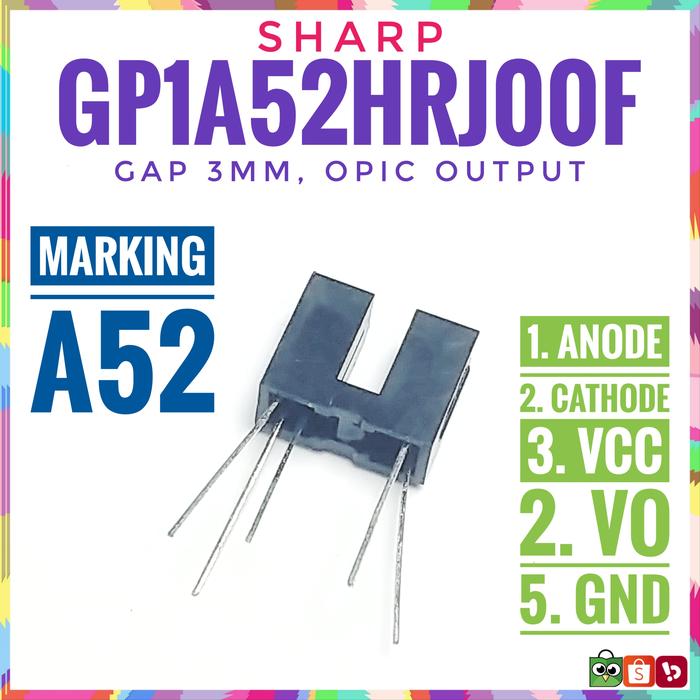 Jual Sharp Optocoupler A52 GP1A52HRJ00F. Photointerupter Opto Coupler ...