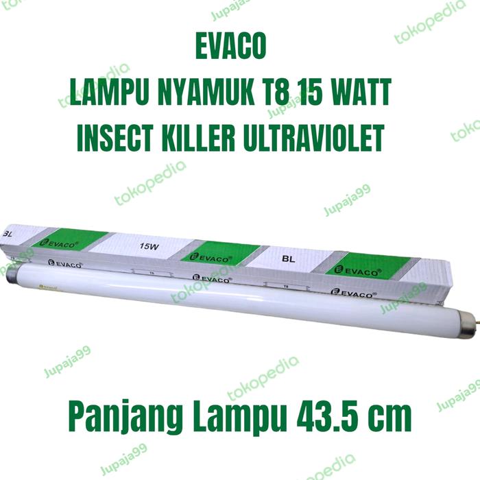 Jual Lampu T8 Nyamuk UV EVACO 15W Lampu Nyamuk 15 watt Ultraviolet ...