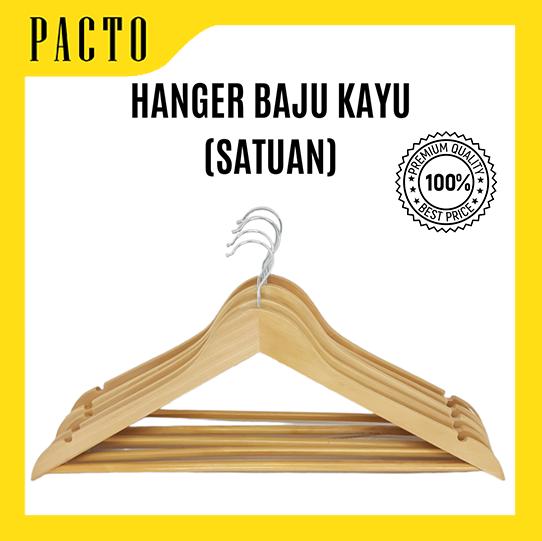 Jual Hanger Kayu Palang Natural Hanger Baju Kayu Premium Gantungan Kayu ...