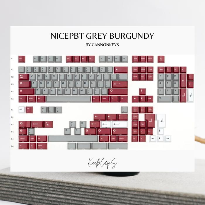Jual NicePBT Grey Burgundy Keycaps - CannonKeys - Jakarta Barat ...