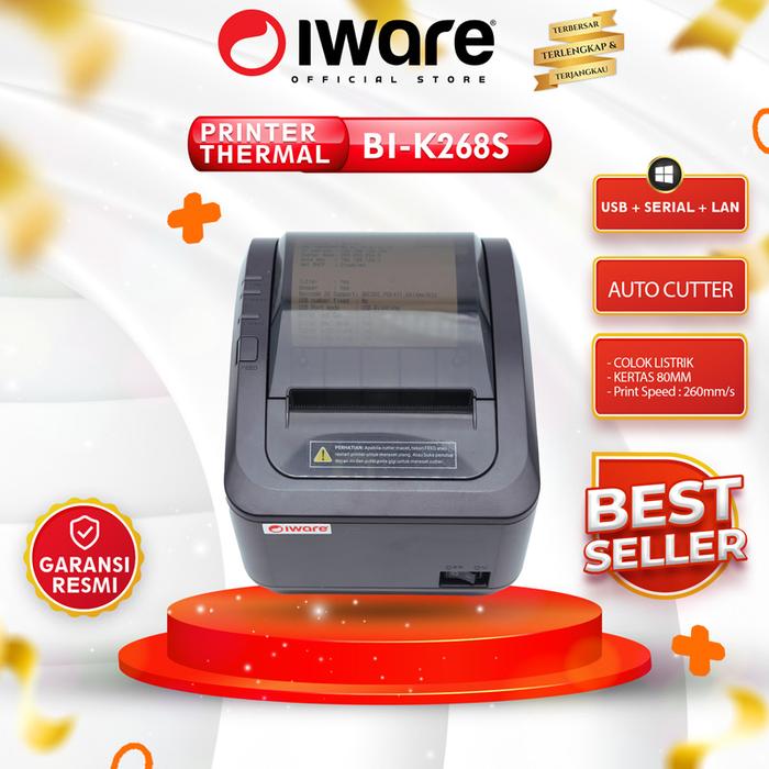 Promo Printer Kasir Thermal BI-K268S 80mm USB+LAN+SERIAL Autocutter ...