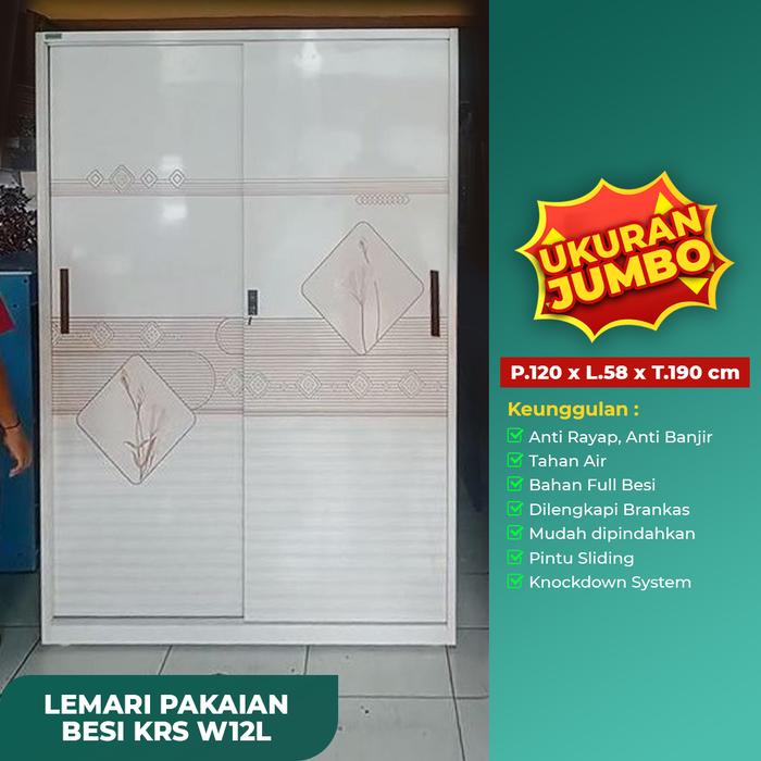 Jual Lemari Pakaian Besi Berkualitas 2 Pintu Sliding WDS-W12L - Kota ...